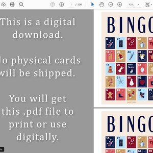 500 Holiday Bingo Cards Pdf Download, 75 Call, 1 and 2 per Page ...