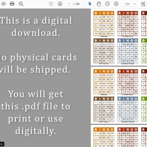 1200 Fall Bingo Cards Pdf Download, 1 and 6 per Page, Instant Printable ...
