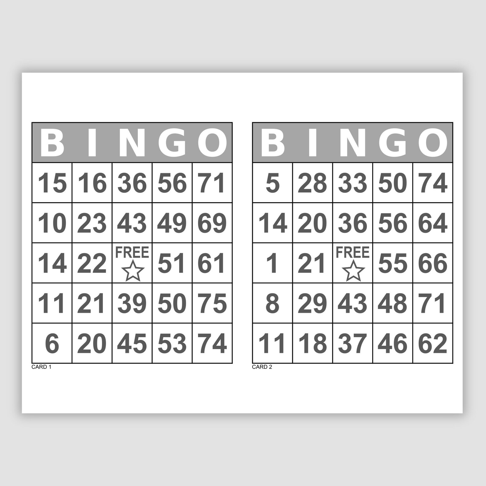 500 Bingo Cards Pdf Download, 1, 2, and 4 per Page, Jumbo Large Print ...