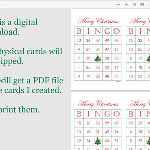 100 Merry Christmas Bingo Cards Pdf Download, 2 per Page, Instant ...
