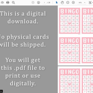 100 Bingo Cards Pdf Download, 1, 2, and 4 per Page, Instant Printable ...