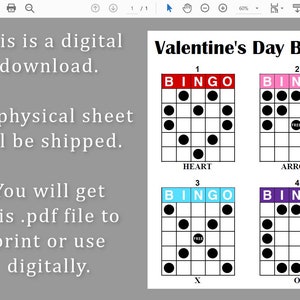 Valentine's Day Bingo Pattern Program Flyer, Instant Printable Pdf ...