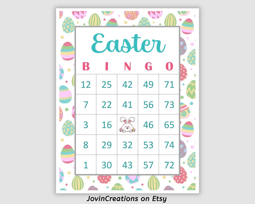 1000 Easter Bingo Cards Pdf Download, 1, 2, and 4 per Page, 75 Call ...