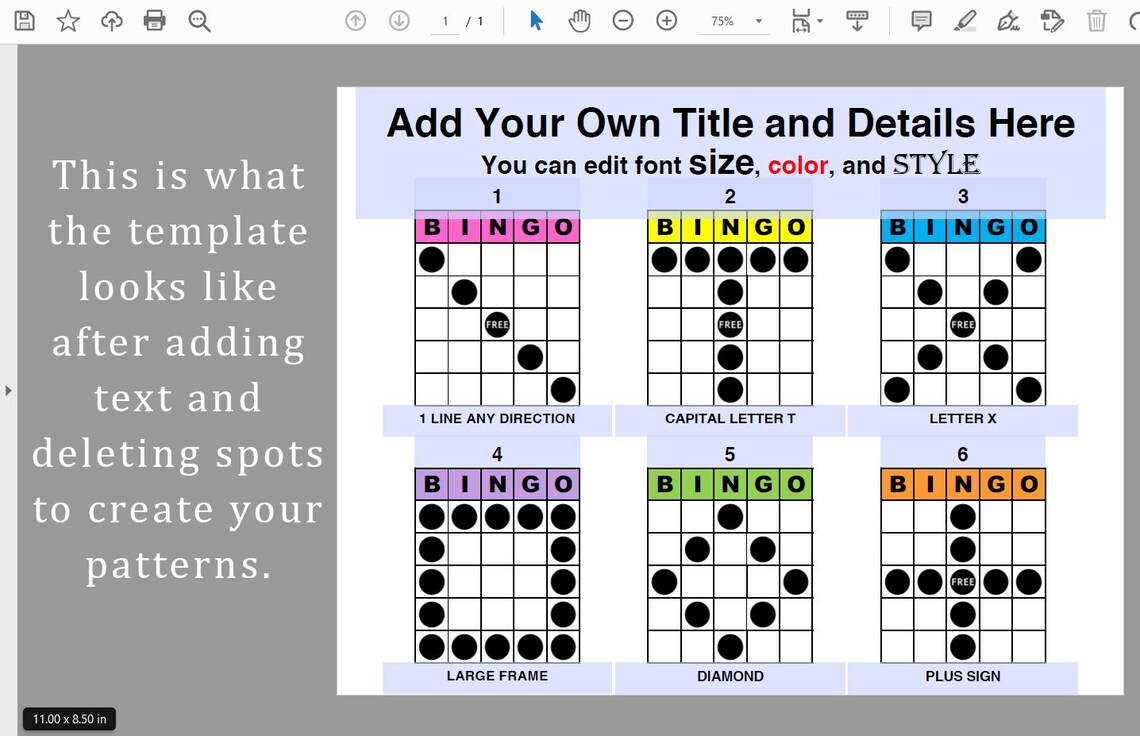 Editable Bingo Pattern Program Flyer, Easily Create Your Own 6 Game ...