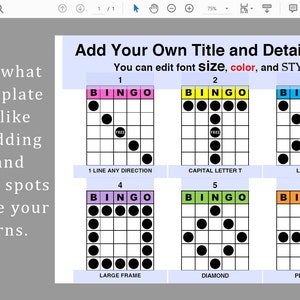 Editable Bingo Pattern Program Flyer, Easily Create Your Own 6 Game ...