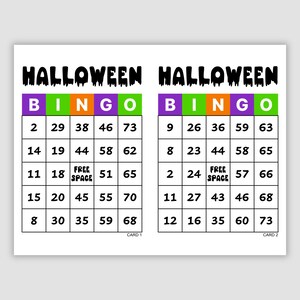 600 Halloween Bingo Cards PDF Halloween Bingo Print Out Printable Bingo ...