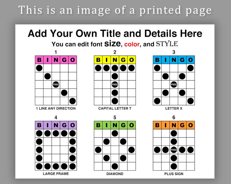 Editable Bingo Pattern Program Flyer, Easily Create Your Own 6 Game ...