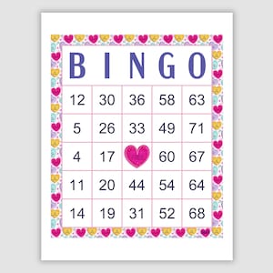 1200 Valentine's Day Bingo Cards Pdf Download, 1, 2, and 4 per Page ...