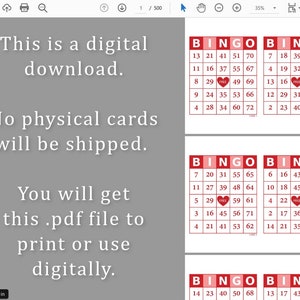 1000 Valentine’s Day Bingo Cards Pdf Download, 1, 2, 4 per Page ...