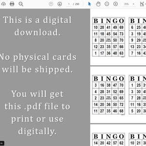 500 Jumbo Printable Bingo Cards Pdf Download, 1, 2, 4, and 6 per Page ...