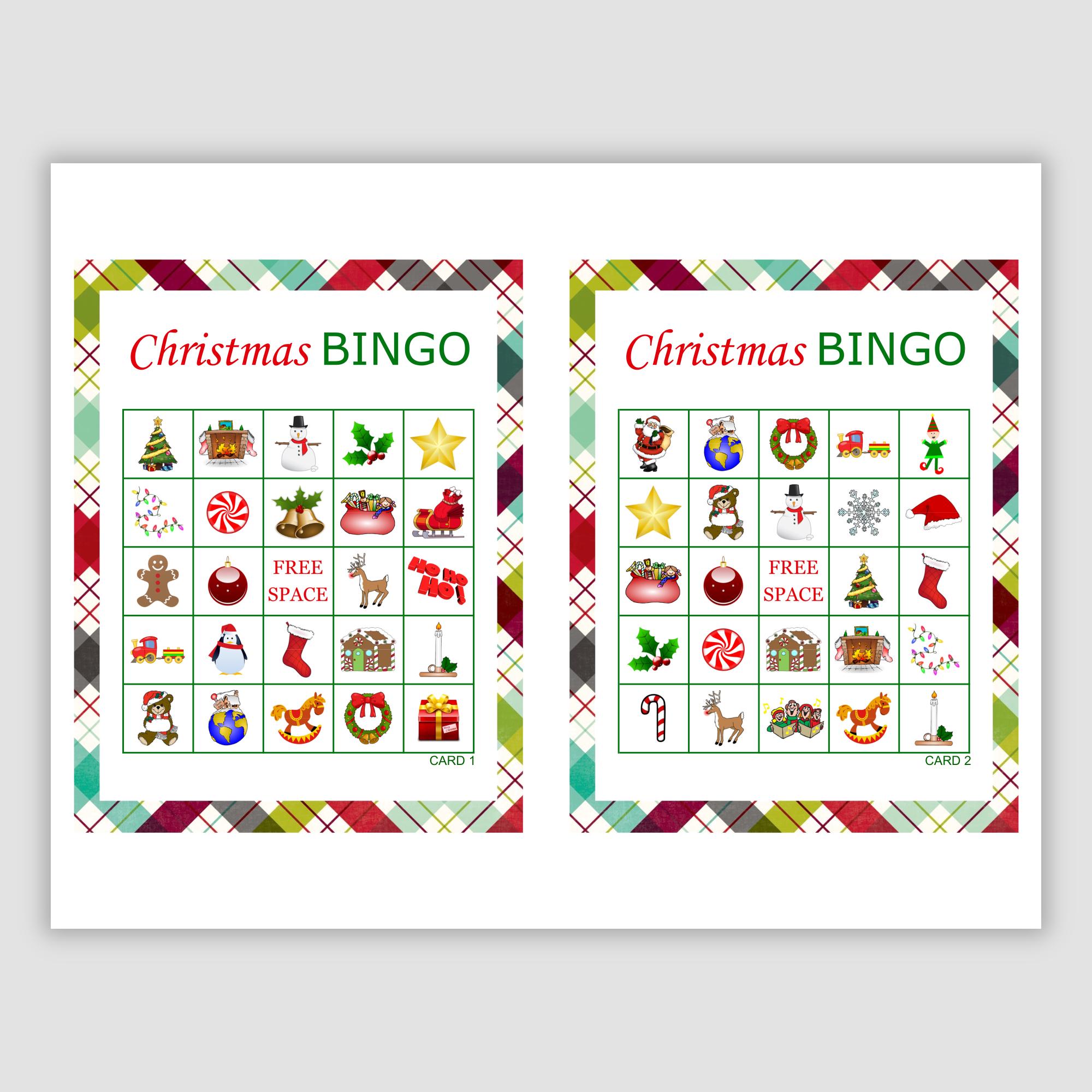 50 Christmas Bingo Cards Pdf Download, 1 and 2 per Page, Printable ...