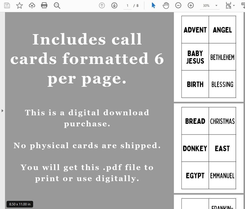100 Christmas Bingo Cards Pdf Download, 1 and 2 per Page, 48 Call ...