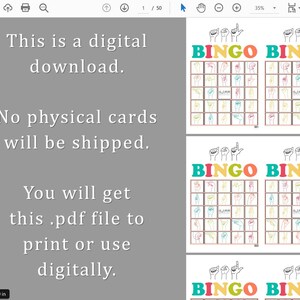 100 ASL Bingo Cards, Prints 1 and 2 per Page, Instant Pdf Download ...