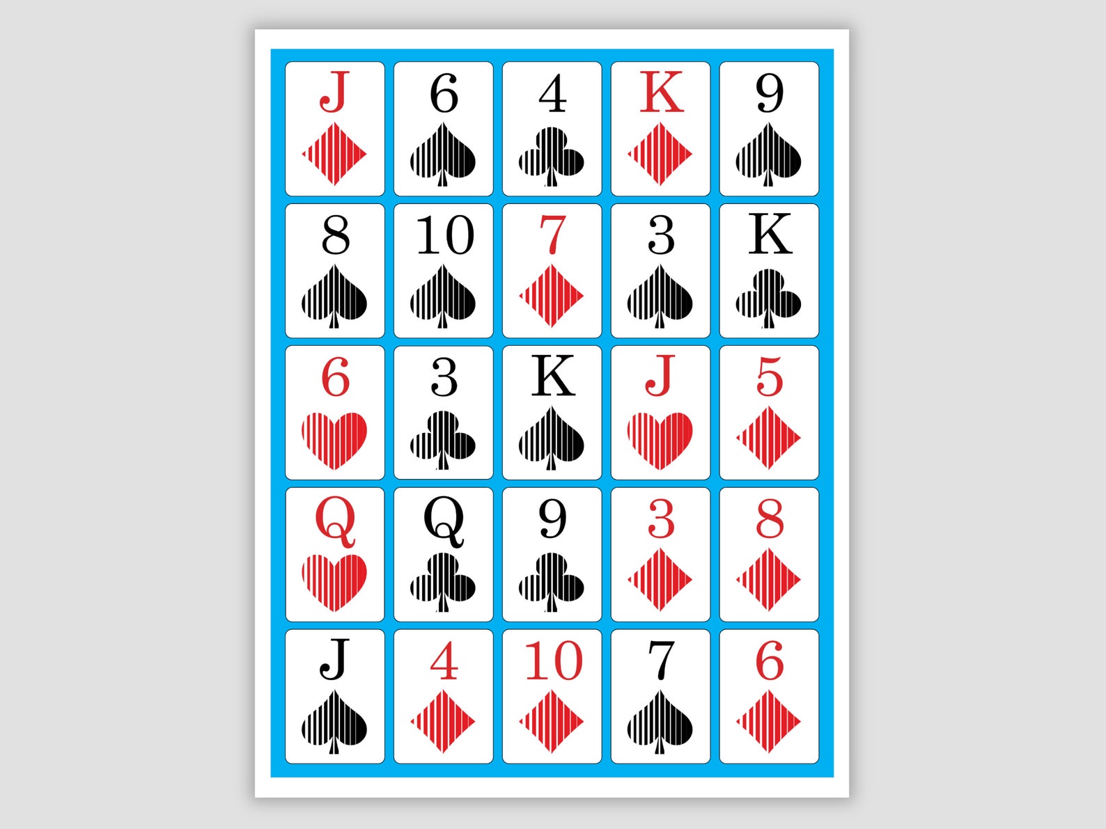 100 Poker Bingo Cards, Large Print, 4 Colors, Pdf Download, Instant ...