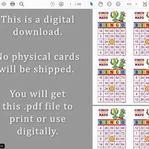 1000 Cinco De Mayo Bingo Cards Pdf Download, 1 ,2, and 4 per Page, 75 ...