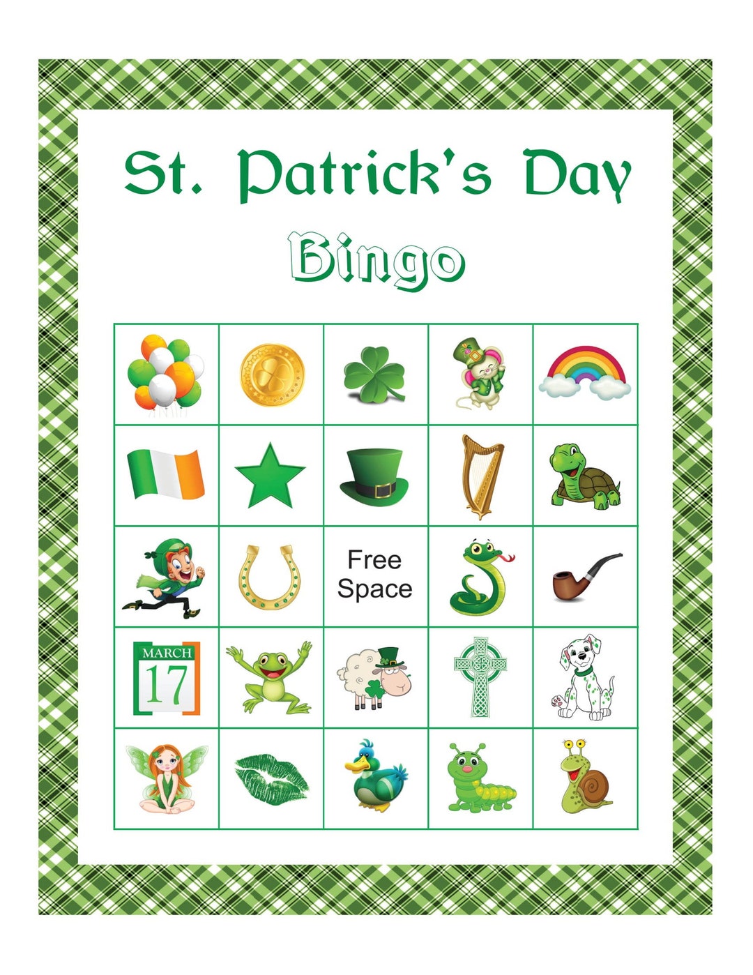 50 St. Patrick's Day Picture Bingo Cards 1 per Page - Etsy