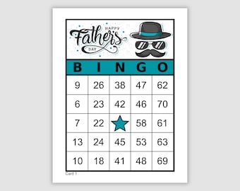 500 Father's Day Bingo Cards Pdf Download, 1, 2, and 4 per Page, Orange ...