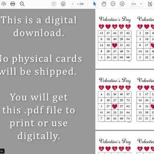 500 Valentine’s Day Bingo Cards Pdf Download, 1, 2, and 4 per Page ...