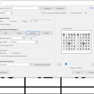 500 Jumbo Bingo Cards Pdf Download, Easily Print 1, 2, 4, 6, or 9 per ...