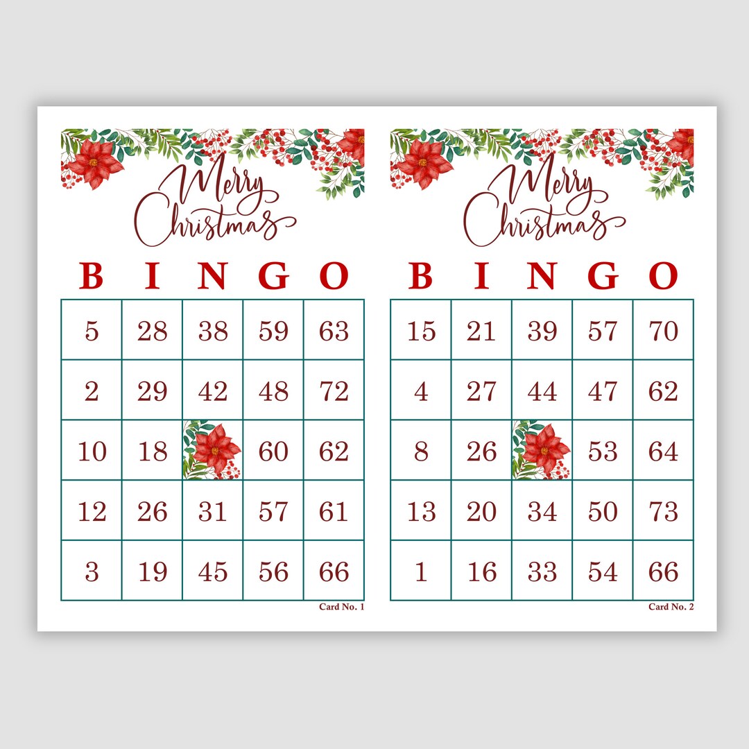 500 Printable Christmas Bingo Cards Pdf Download, 2 per Page, Instant ...
