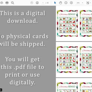 50 Christmas Bingo Cards Pdf Download, 1 and 2 per Page, Printable ...