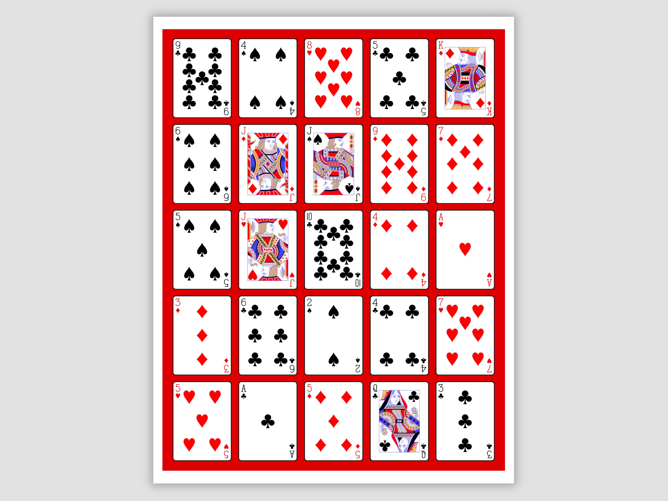 100 Poker Bingo Cards Set 3, 4 Colors, Pdf Download, Instant Printable ...