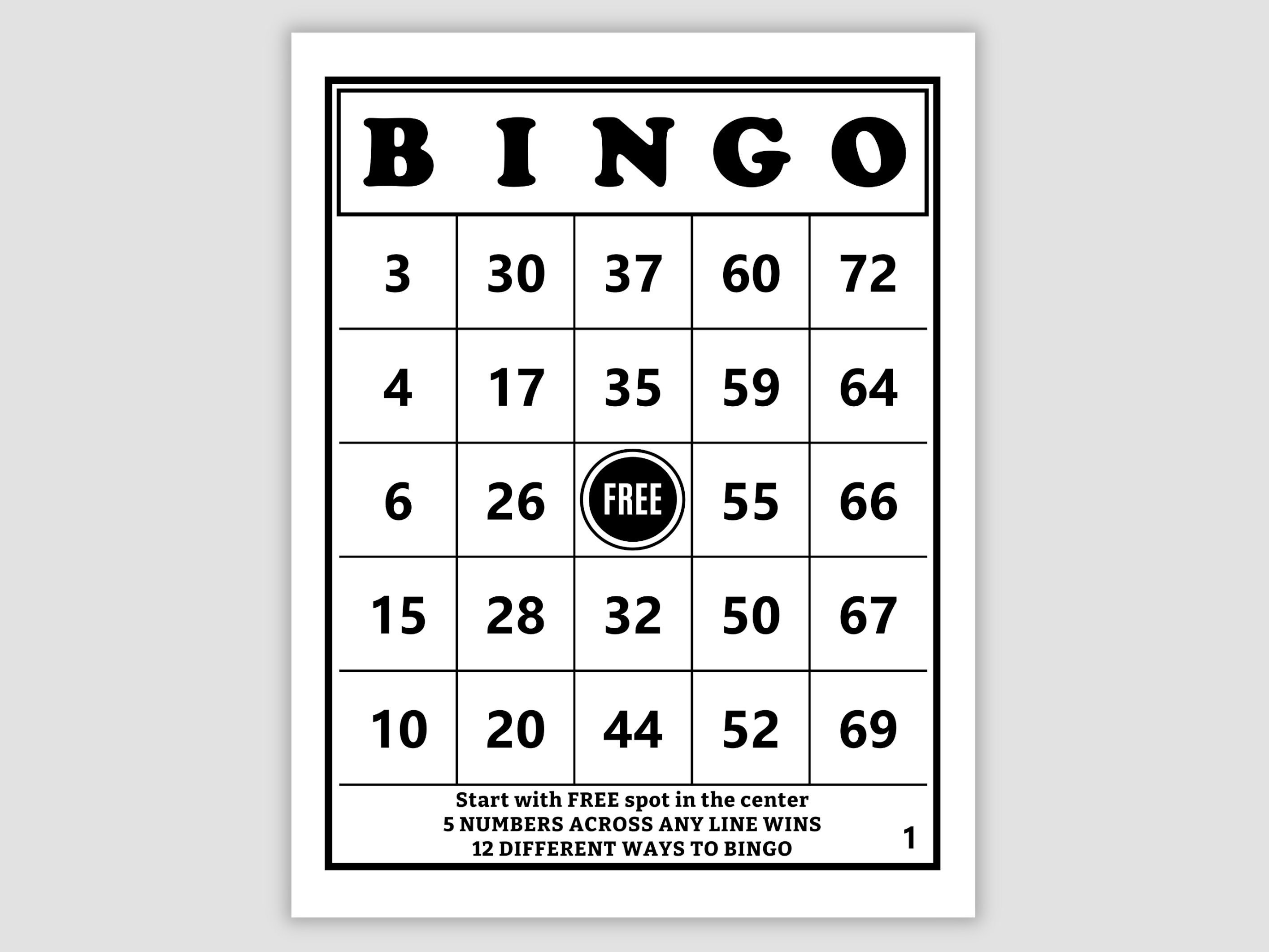Printable Number Bingo Cards Free Printable Bingo Cards,, 41% OFF