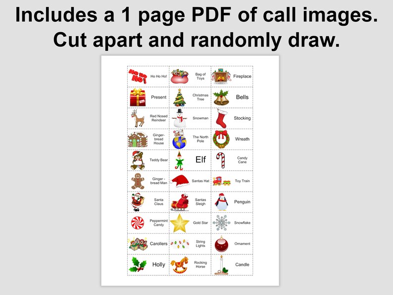 50 Christmas Bingo Cards Pdf Download 1 per Page Instant - Etsy