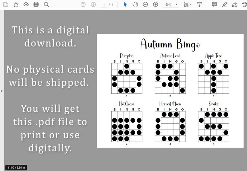 6 Autumn Bingo Patterns Program Flyer, Fall Bingo Patterns, Instant ...