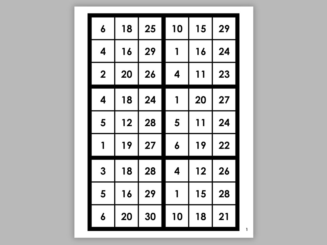 30 Call Speed Bingo Cards 1002 Printable Cards 6 per Page | Etsy