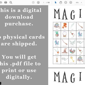 100 MAGIC Picture Bingo Cards Pdf Download, 75 Call, 1 and 2 per Page ...