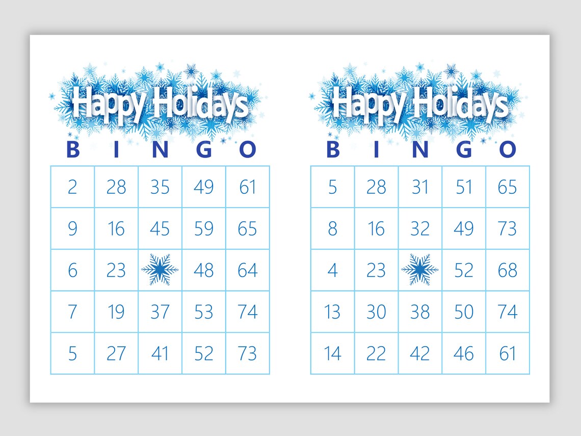 200 Happy Holidays Bingo Cards Pdf Download 2 per Page - Etsy