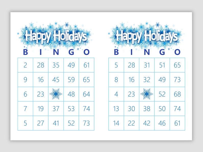 200 Happy Holidays Bingo Cards Pdf Download 2 per Page - Etsy