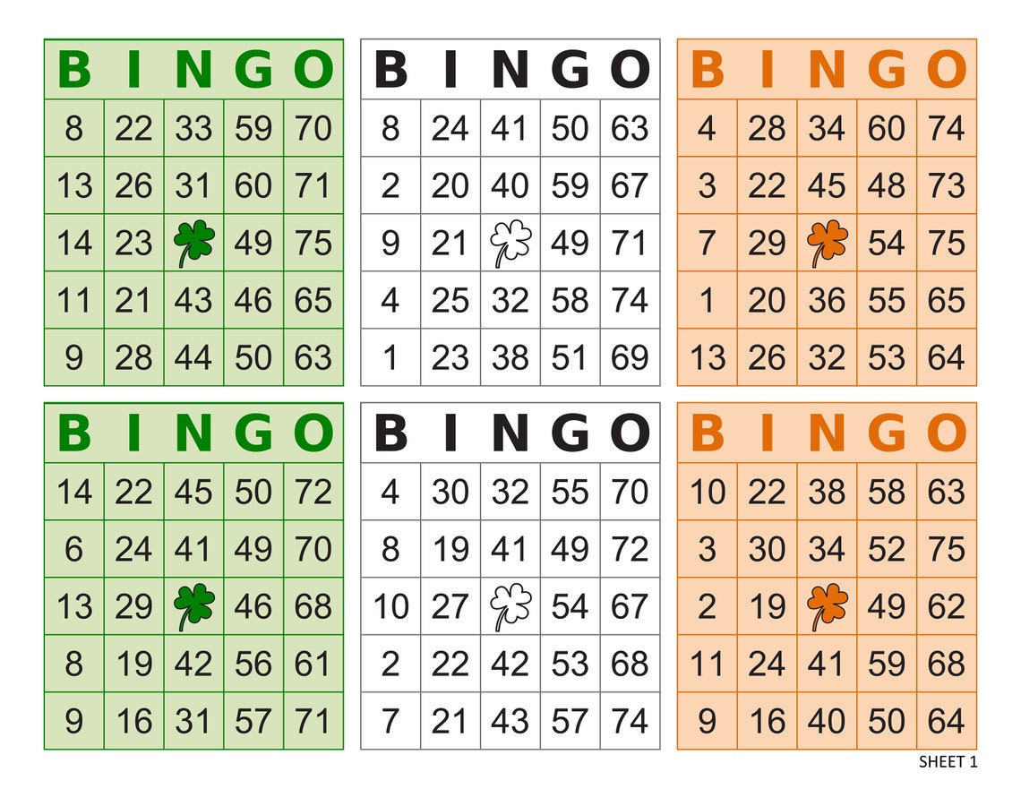6000 Bingo Cards Pdf Download 6 per Page Instant Printable - Etsy