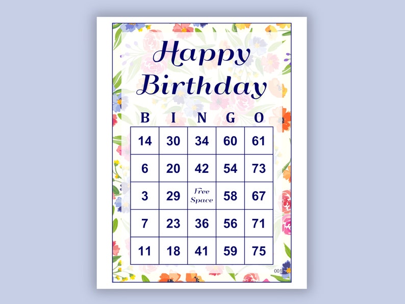 500 Birthday Bingo Cards Pdf Download 1 and 2 per Page 75 - Etsy