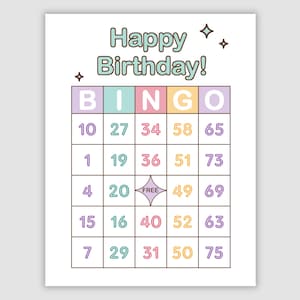 200 Birthday Bingo Cards Pdf Download, 1 per Page, Instant Printable ...
