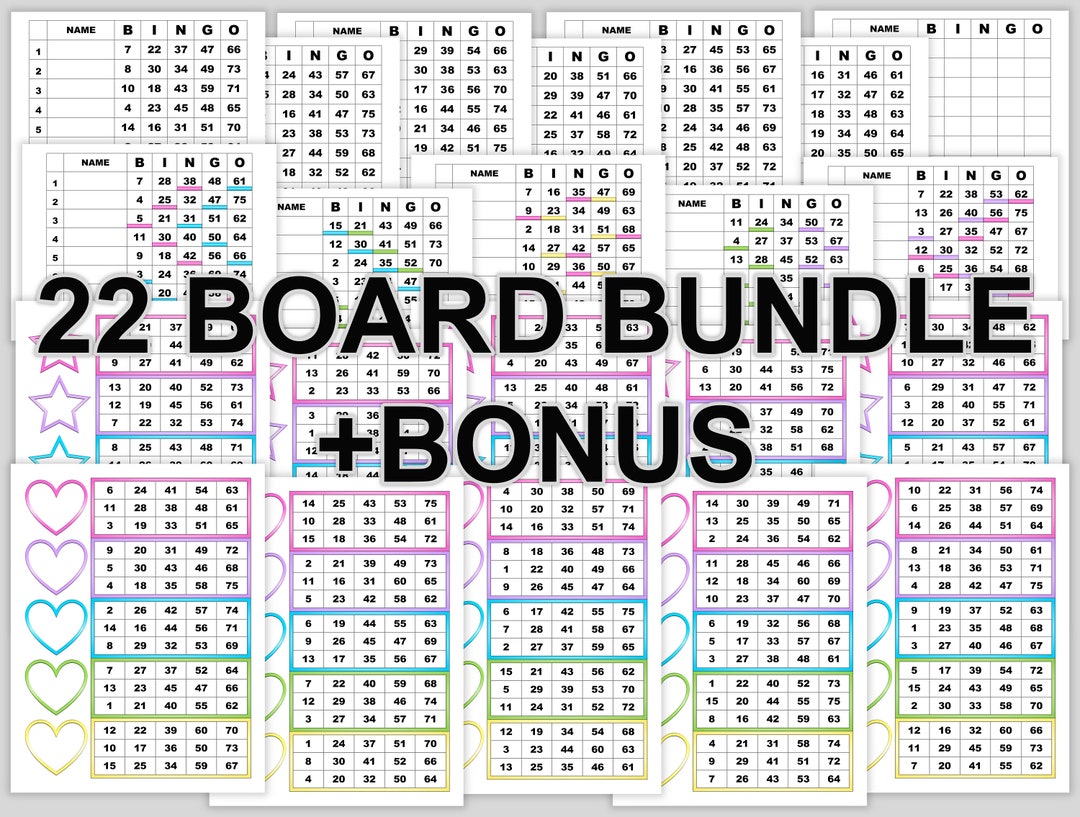 22 Board Bundle Immediate Printable Bingo PDF Download - Etsy