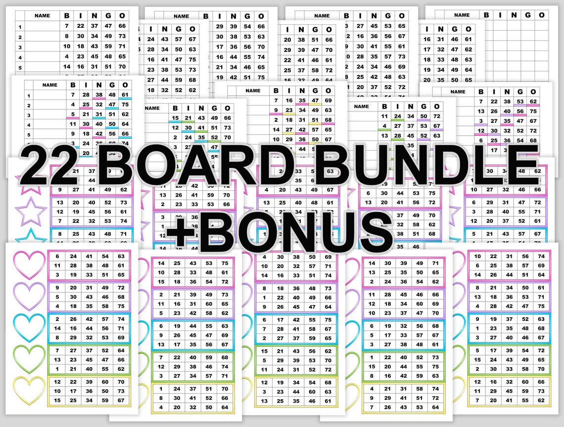 22 Board Bundle Immediate Printable Bingo PDF Download - Etsy