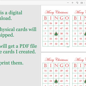 200 Merry Christmas Bingo Cards Pdf Download, 2 per Page, Instant ...