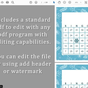 200 Editable Bingo Cards, Allows Adding Text And/or an Image to the Top ...