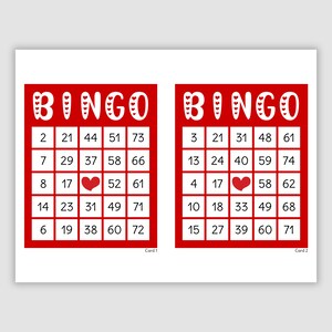 1000 Valentine's Day Bingo Cards Pdf Download, 1, 2, and 4 per Page ...