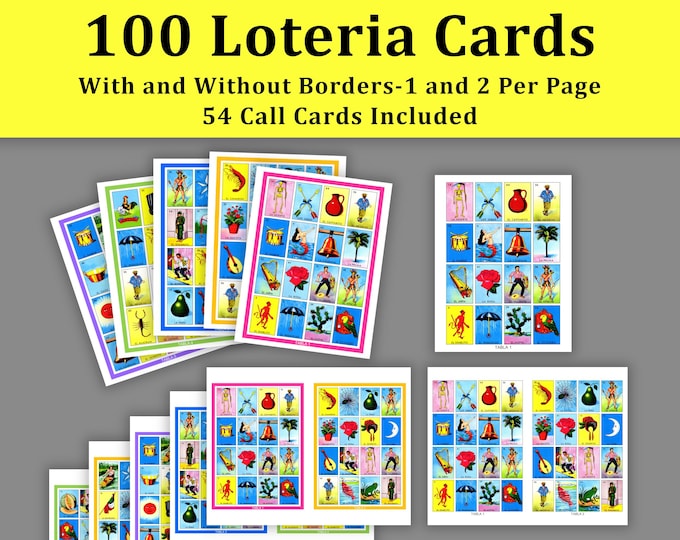 Loteria Cards PDF "printable" 1-54 Digital Download - Etsy