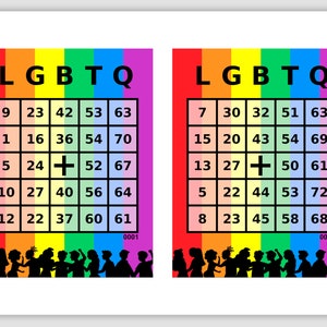 1000 LGBTQ Bingo Cards Pdf Download, 1, 2, and 4 per Page, Instant ...