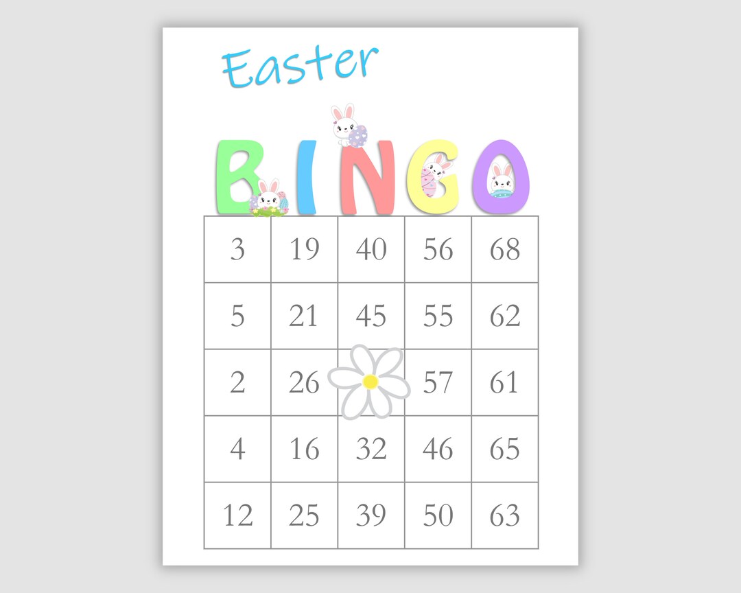 100 Easter Bingo Cards Pdf Downloald, 1 per Page, 75 Call, Instant ...