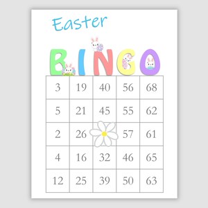 100 Easter Bingo Cards Pdf Downloald, 1 per Page, 75 Call, Instant ...