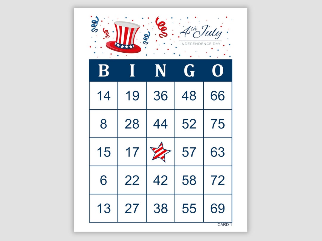 500 4th of July Bingo Cards Pdf Download, 1, 2, and 4 per Page, Large ...