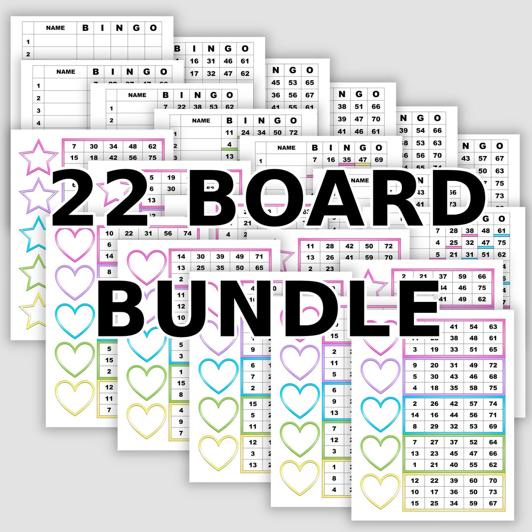 22 Board Bundle, Immediate Printable Bingo PDF Download - Etsy
