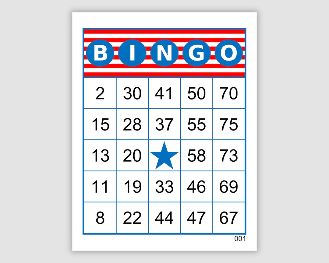 200 Patriotic Bingo Cards Pdf Download, 1, 2, and 4 per Page, Instant ...