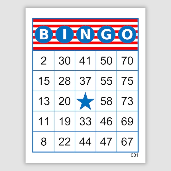 Red White Blue Bingo - Etsy