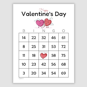 1000 Valentine's Day Bingo Cards Pdf Download, 1, 2, and 4 per Page ...
